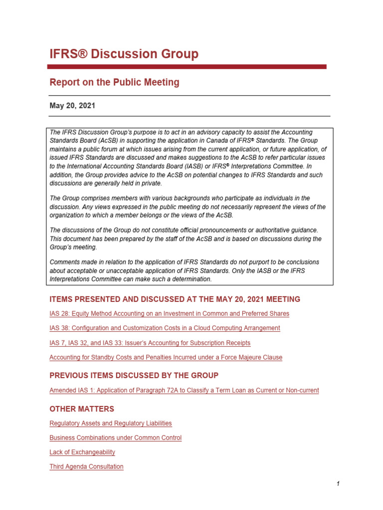 idg-may 20-21-meeting-report | PDF | Stocks | International Financial ...