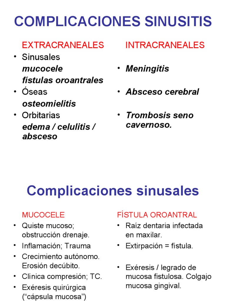 17-11 Complicaciones Sinusitis Comisión | PDF | Meningitis | Rtt