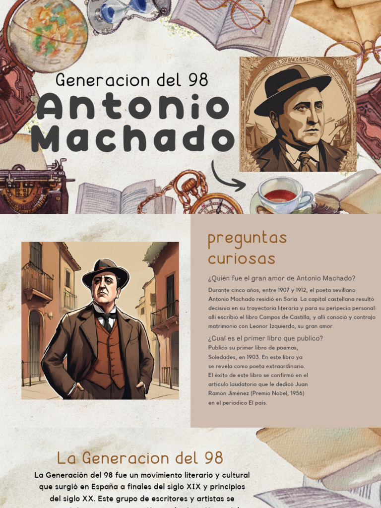 Antonio Machado Biografia PDF PRESENTACION | PDF | Clásicos