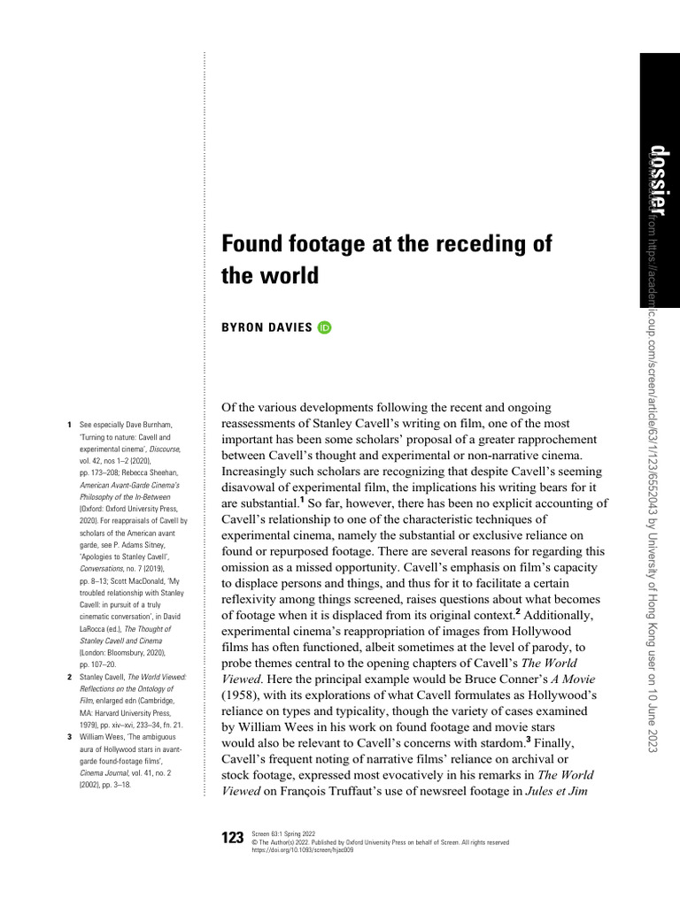 Found Footage at The Receding of The World | PDF