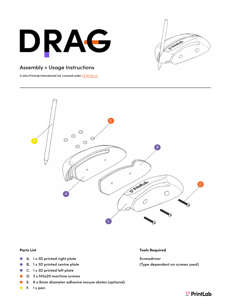 DRAG - Assembly and Usage Instructions | PDF | Screw | Equipment