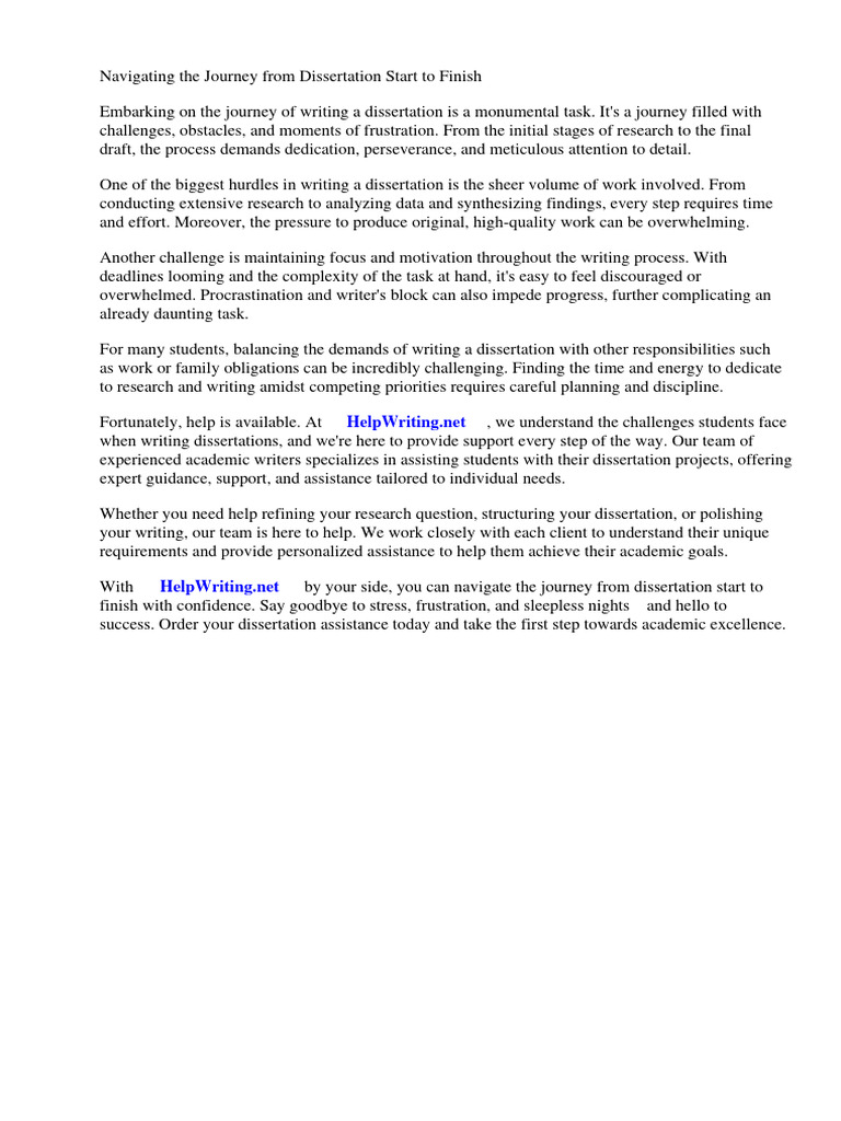 Dissertation Start To Finish | PDF | Thesis | Doctor Of Philosophy