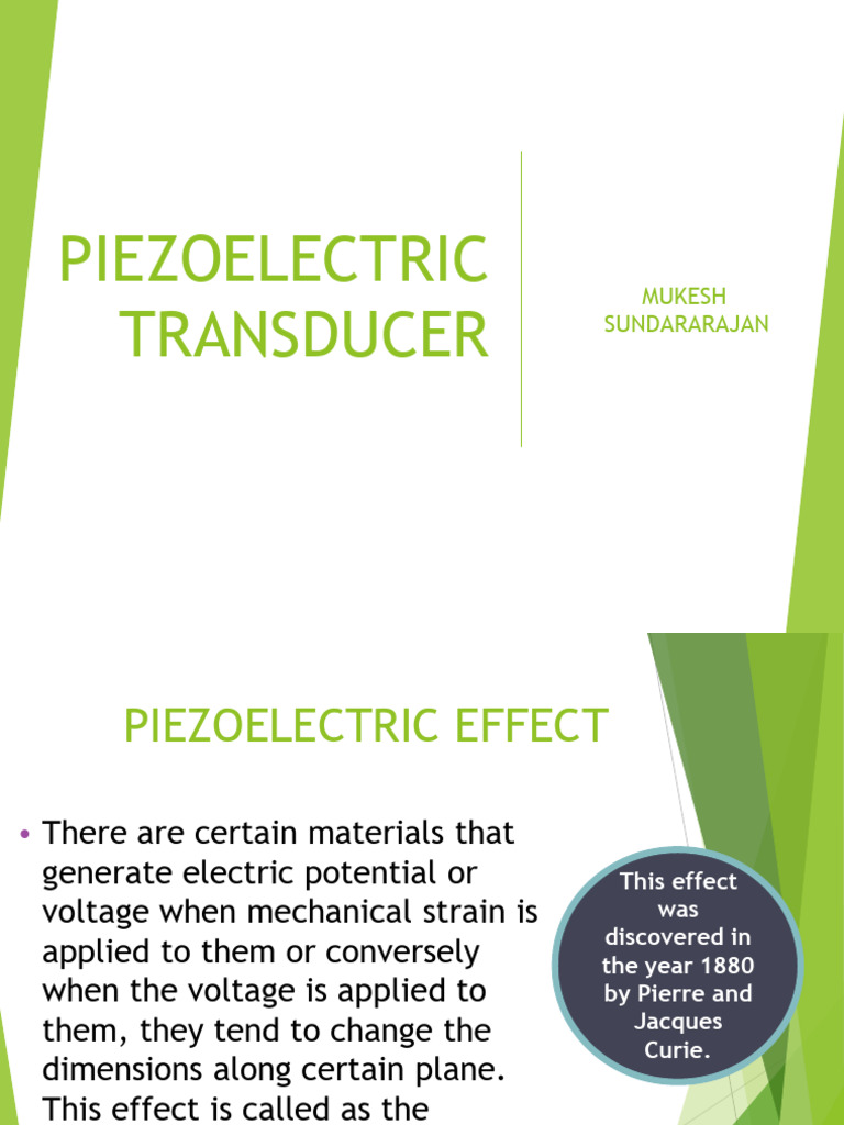 Piezo Electric Transducer | PDF | Piezoelectricity | Amplifier