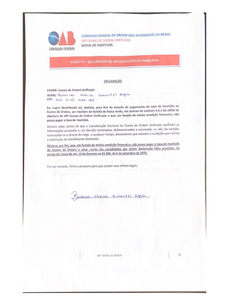 Conselho Federal Da Ordem Dos Advogados Do Brasil | PDF