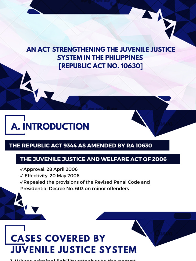 Juvenile Justice Reform in RA 10630 | PDF | Prosecutor | Crime & Violence