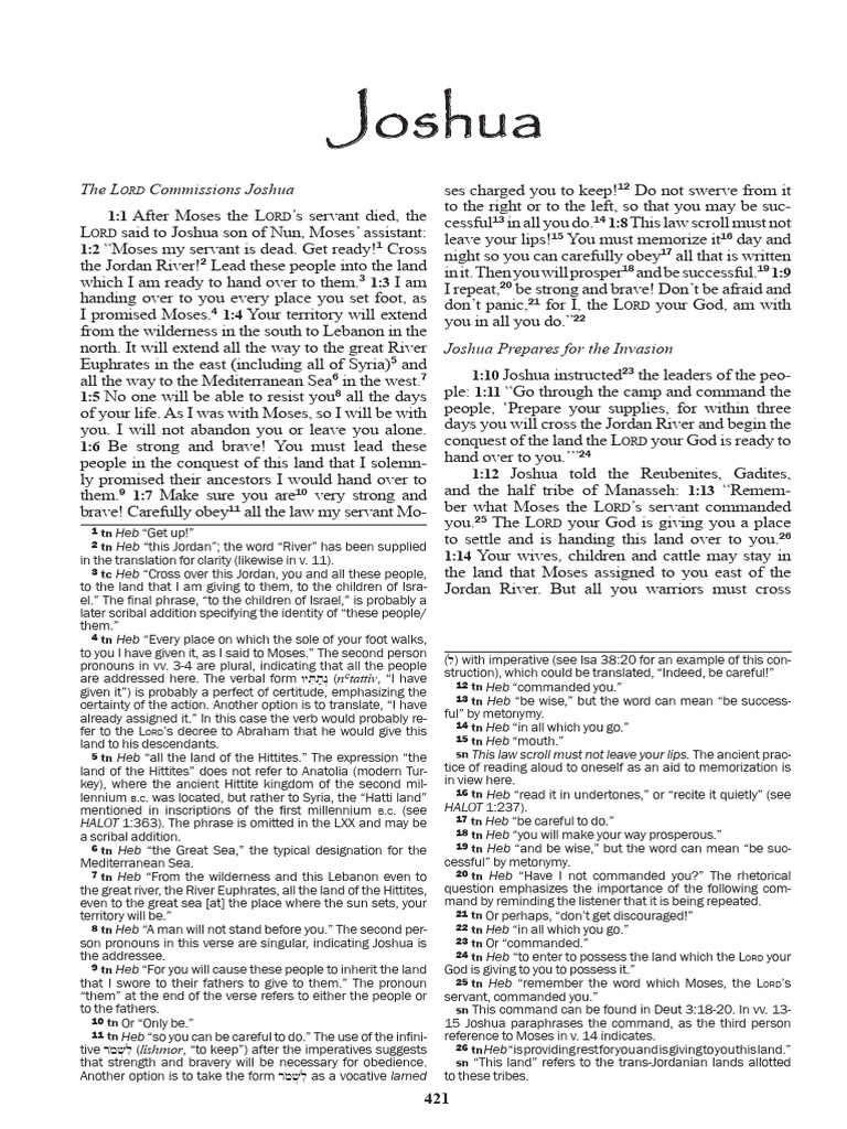Joshua: The L Commissions Joshua | PDF | Ark Of The Covenant | Joshua