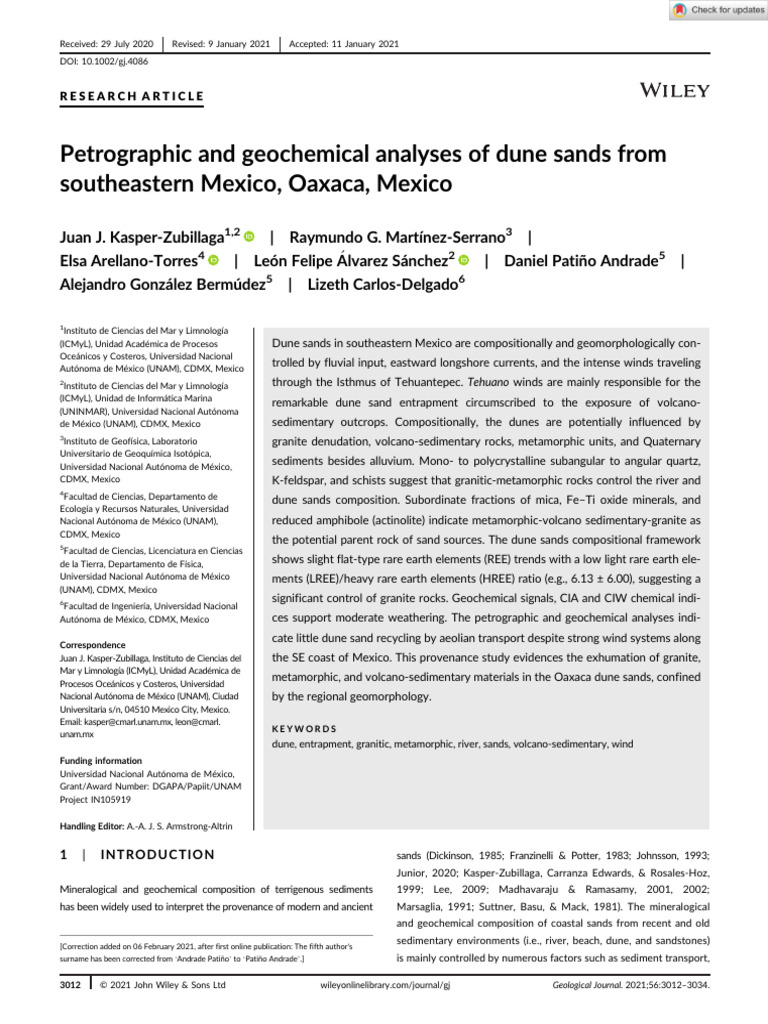 Oaxaca Geol Journal Final Version | PDF | Dune | Earth Sciences
