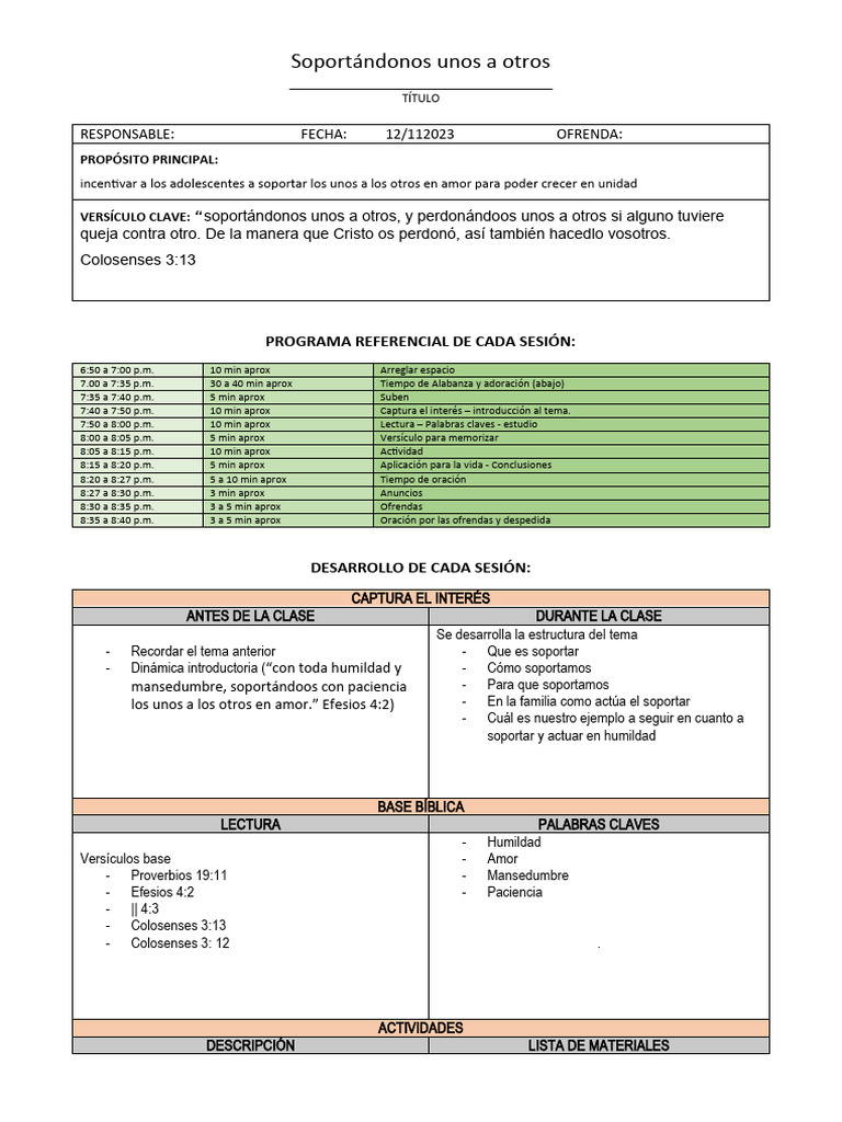 Formato Sesiones Collage | PDF