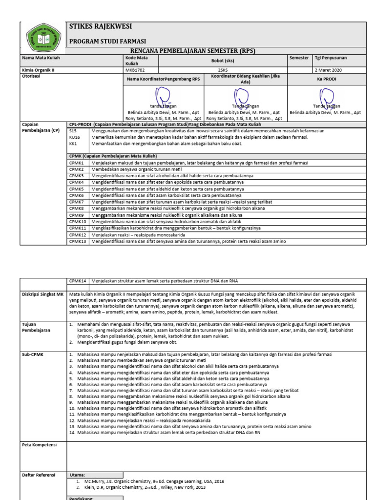 RPS Kimia Organik II | PDF