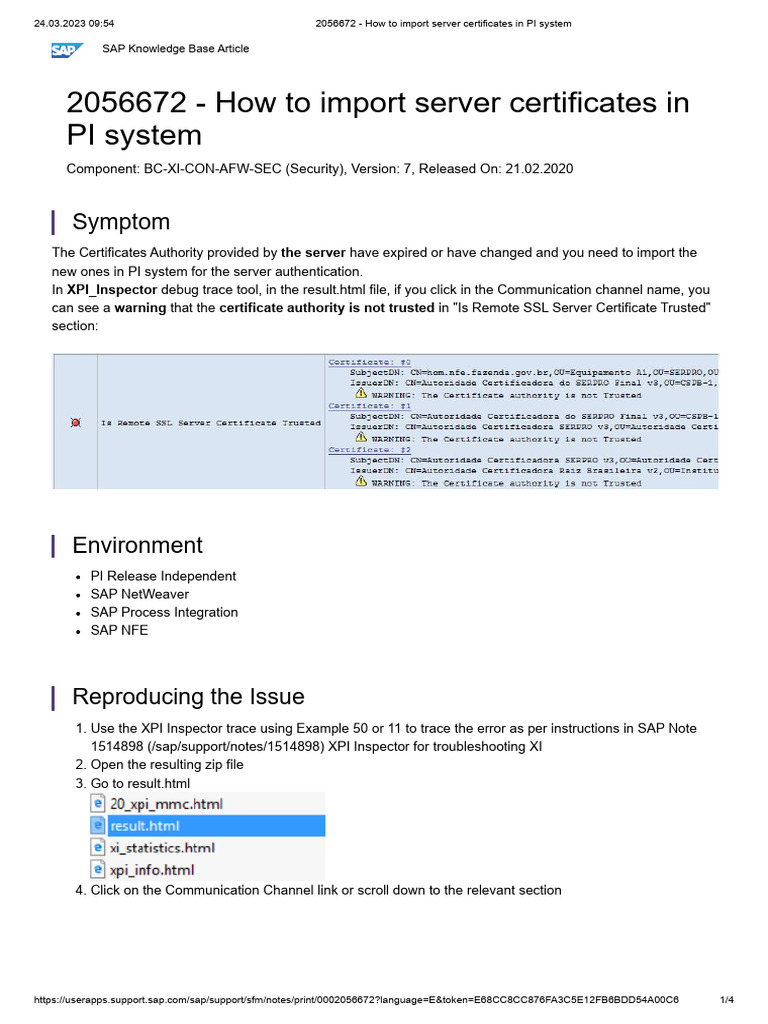 Importing Server Certificates in PI System | PDF | Public Key ...