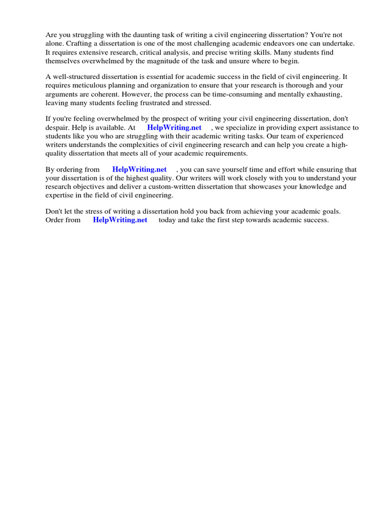 Civil Engineering Dissertation Template | PDF | Thesis | Engineering