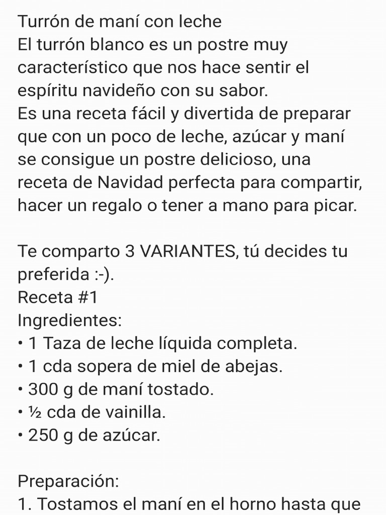Turrón de Mani Cubano | PDF