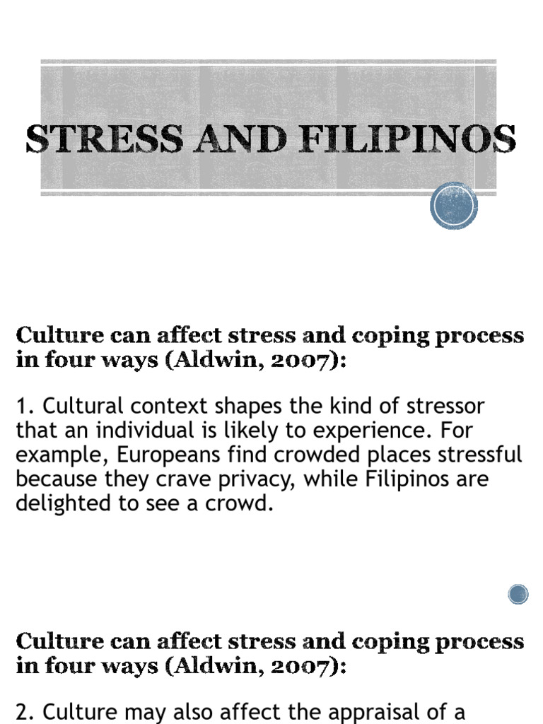Stress and Filipinos | PDF | Stress (Biology) | Social Support
