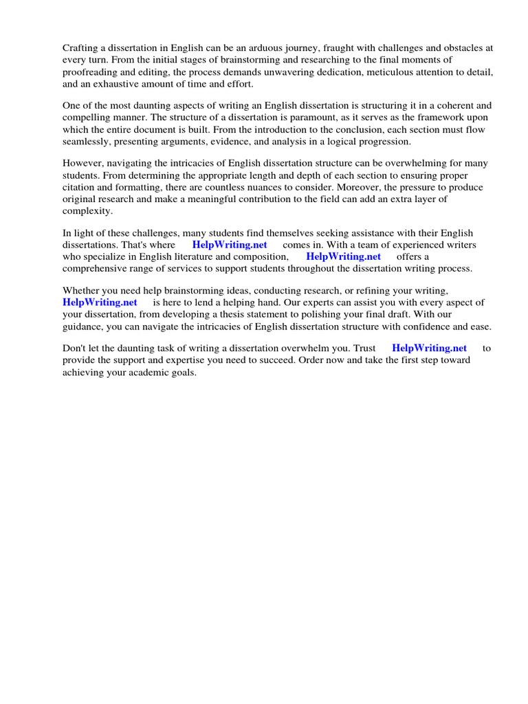 English Dissertation Structure | PDF | Thesis | Data