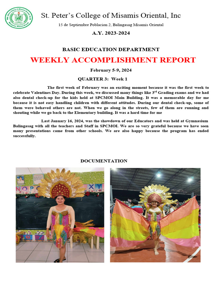 3rd Quarter Accomplishment w-1 | PDF