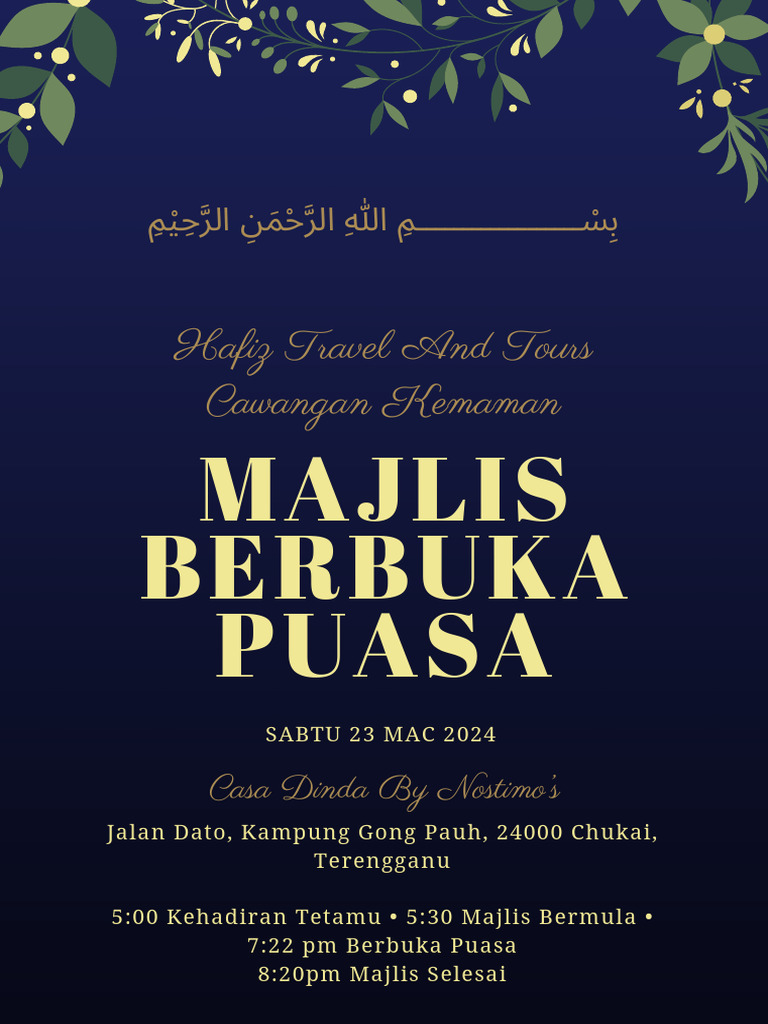 Tentatif Majlis Berbuka Puasa HTT Caw KMN | PDF