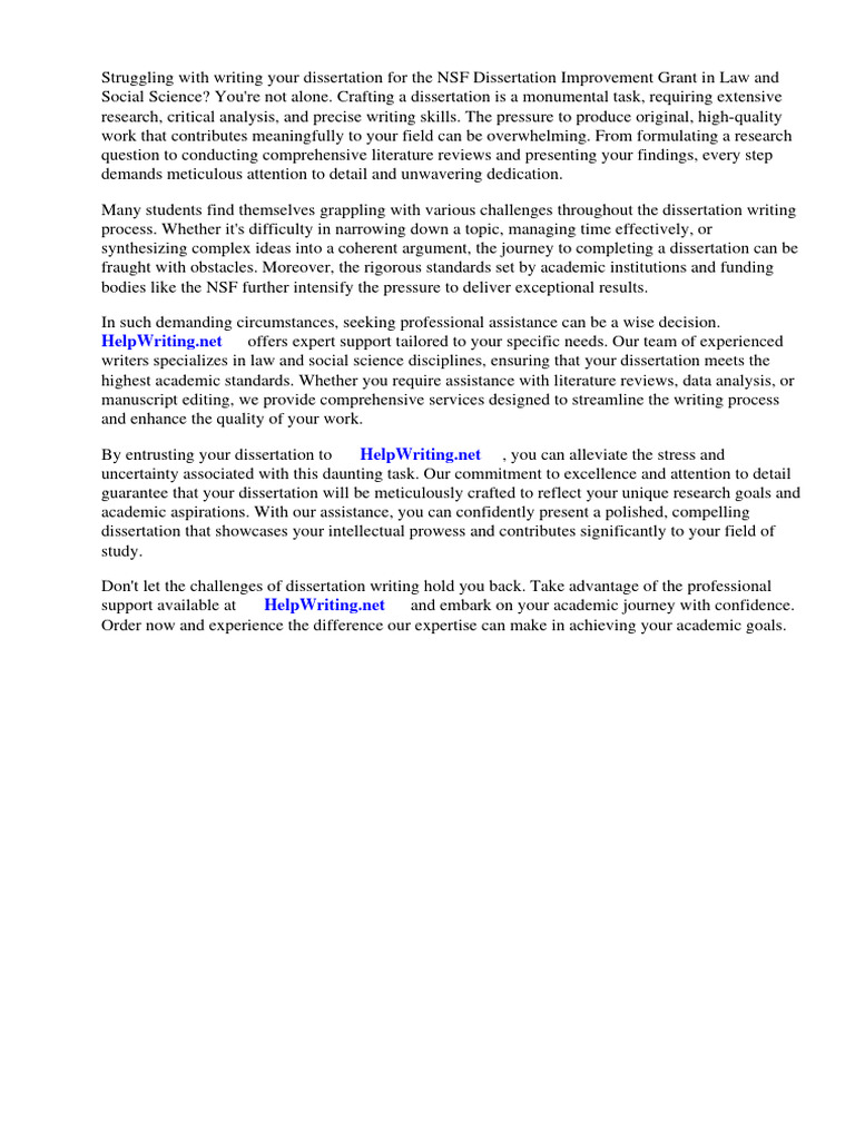 NSF Dissertation Improvement Grant Law and Social Science | PDF ...