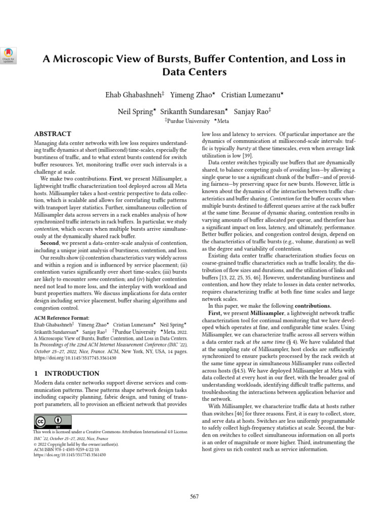 A Microscopic View of Bursts, Buffer Contention, And Loss In | PDF | Network Congestion ...