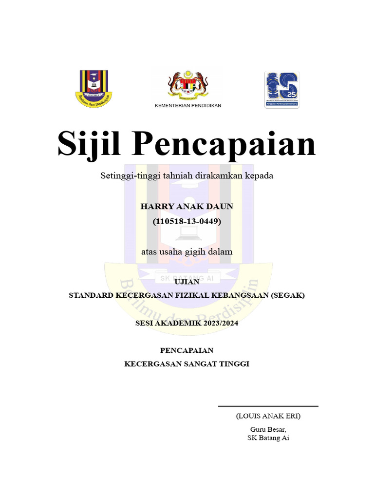 Sijil Pencapaian Koku | PDF