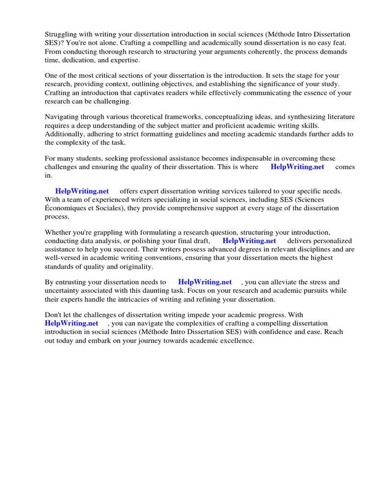 Methode Intro Dissertation Ses | PDF | Refinancing | Science