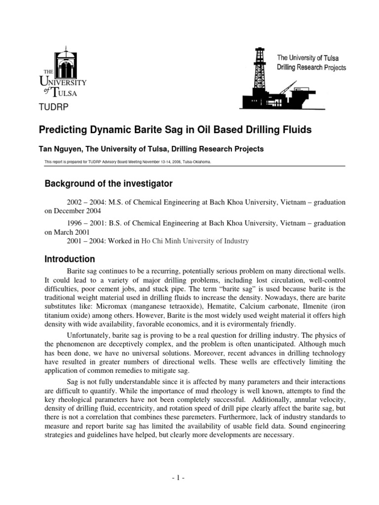 Barite Sag 2006 | Download Free PDF | Viscosity | Rheology