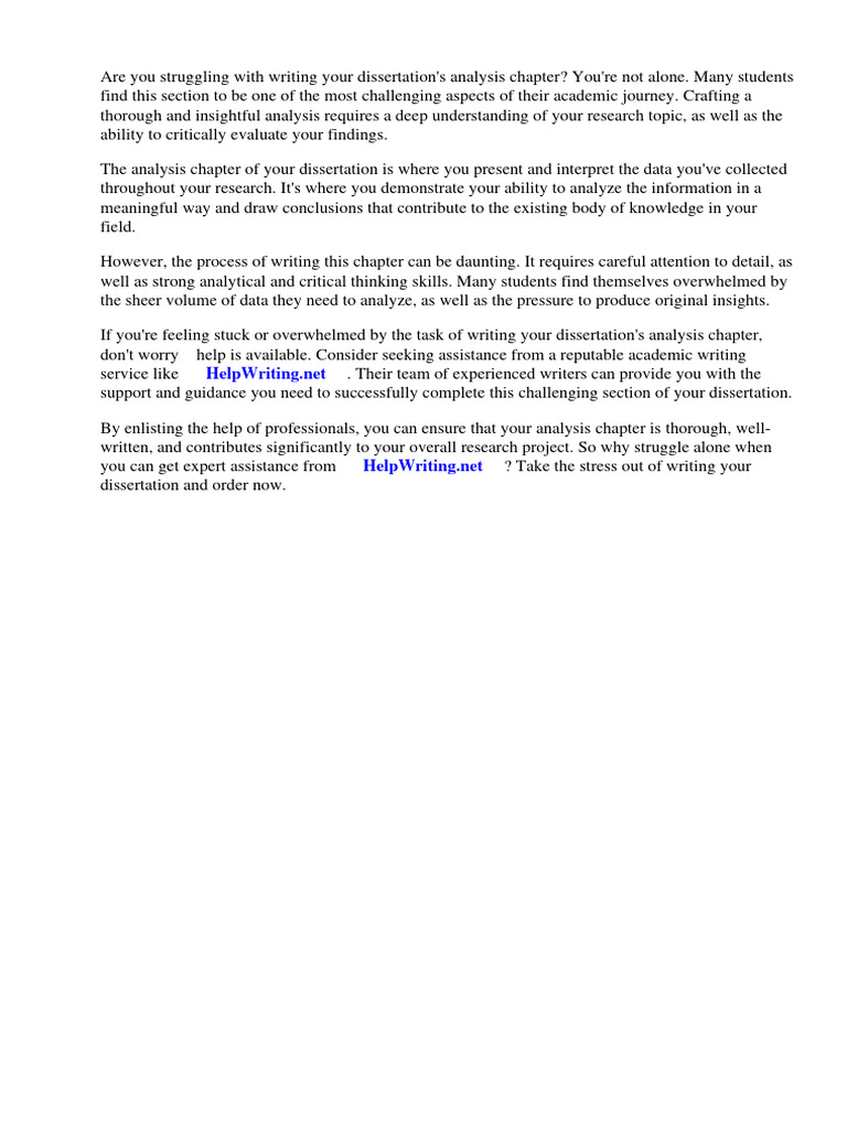 How To Write Dissertation Analysis Chapter | PDF
