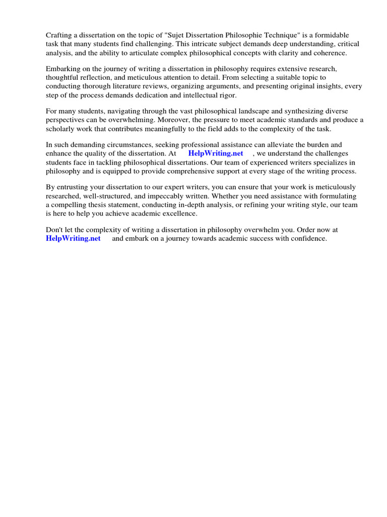 Sujet Dissertation Philosophie Technique | PDF | Thesis | Scribd