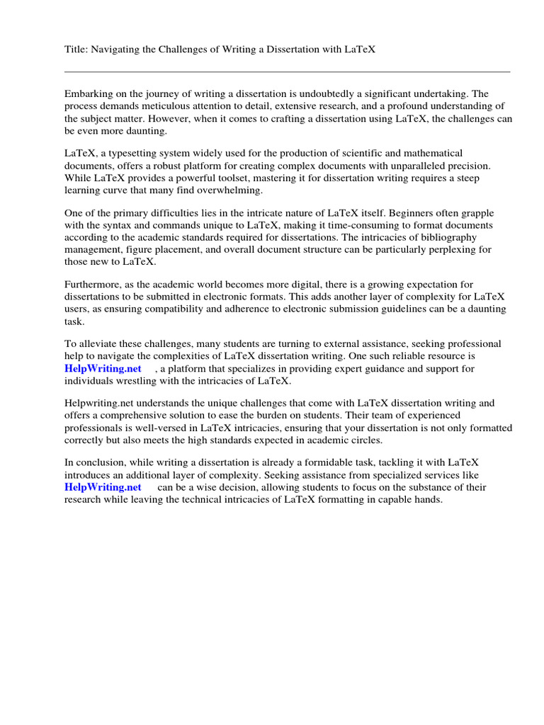 Writing Dissertation With Latex | PDF | Thesis | Page Layout