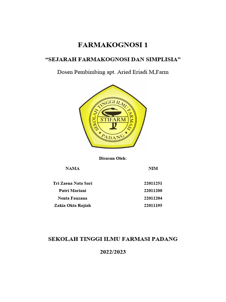 2022B - Farmakognosi 1 | PDF | Kesehatan Holistik