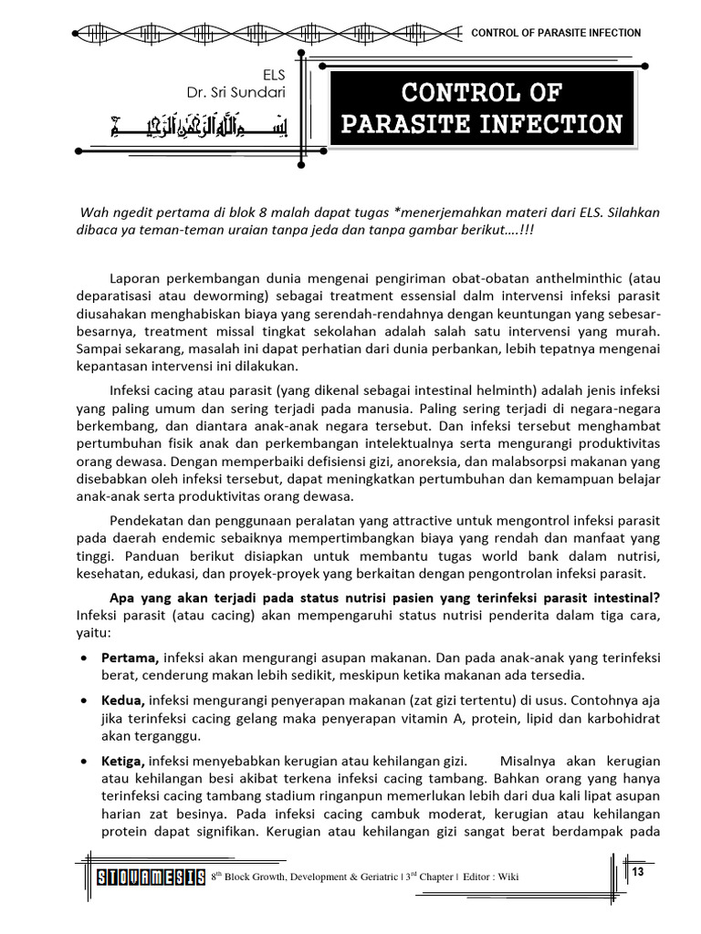 control of parasite infection | PDF