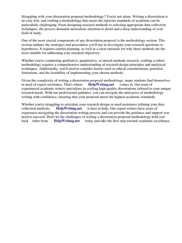 Sample Dissertation Proposal Methodology | PDF | Methodology | Thesis