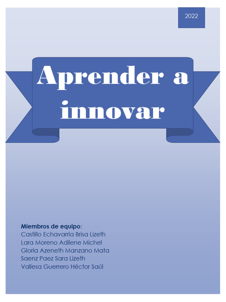 Unidad 5 Aprender A Innovar PDF | PDF | Innovación | Creatividad