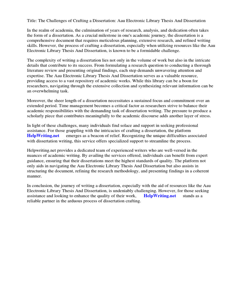 Aau Electronic Library Thesis and Dissertation | PDF | Thesis | Libraries