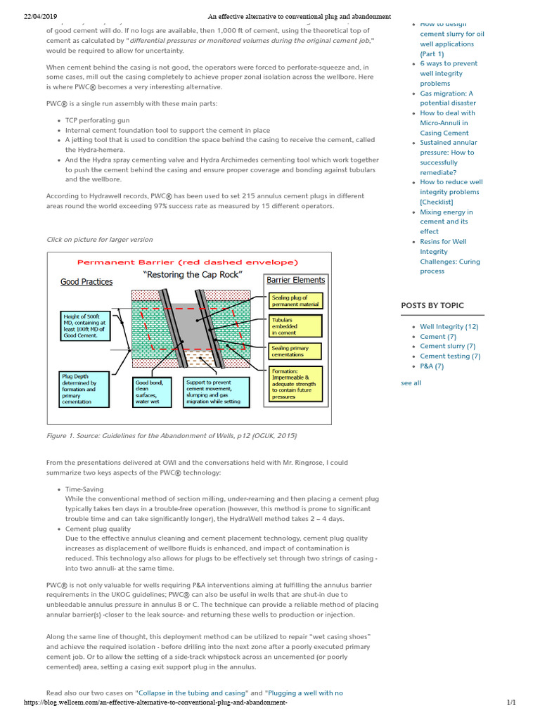 An Effective Alternative To Conventional Plug and Abandonment | PDF ...