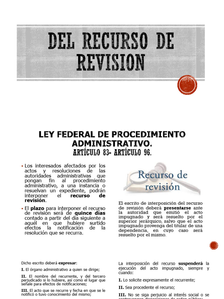 Recurso de Revisión en Procedimientos Administrativos | PDF