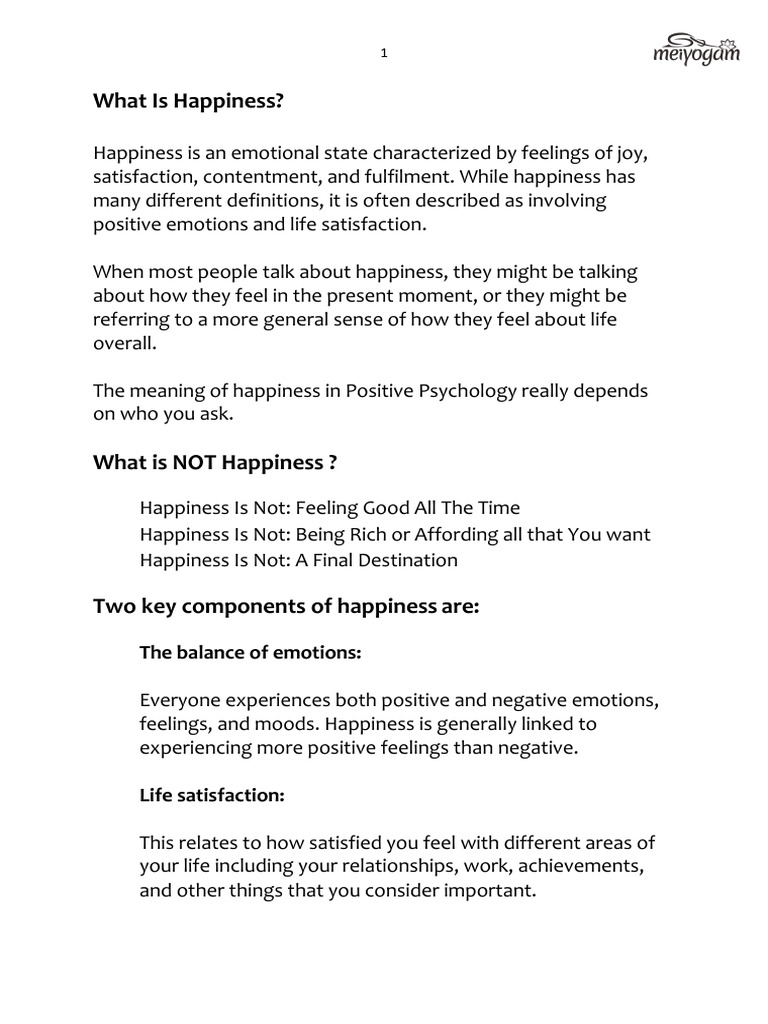 Happiness | PDF | Happiness | Feeling