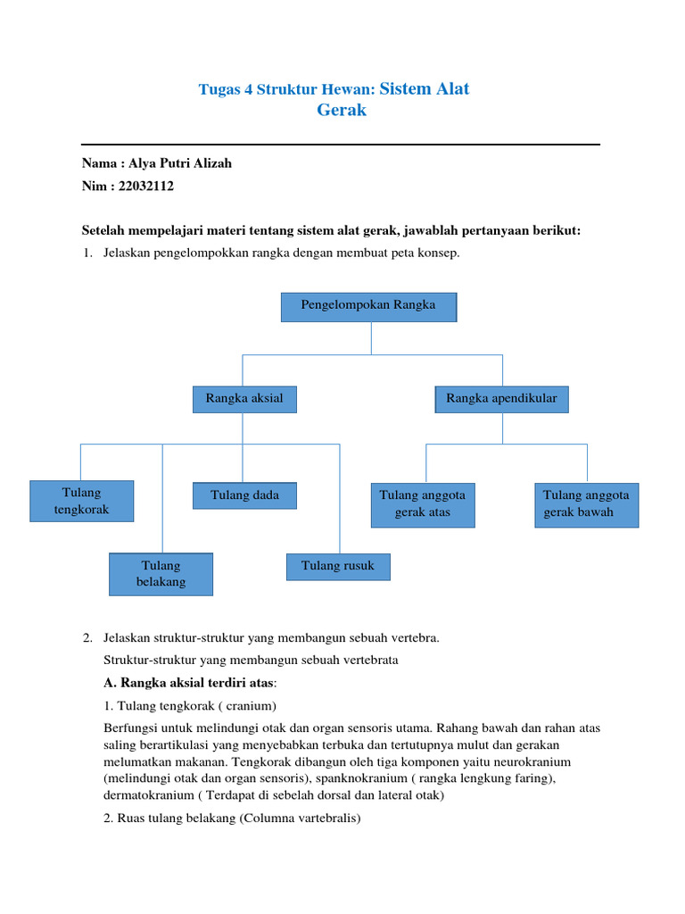 Struktur Alat Gerak Hewan Vertebrata | PDF | Kajian Bahasa Asing ...