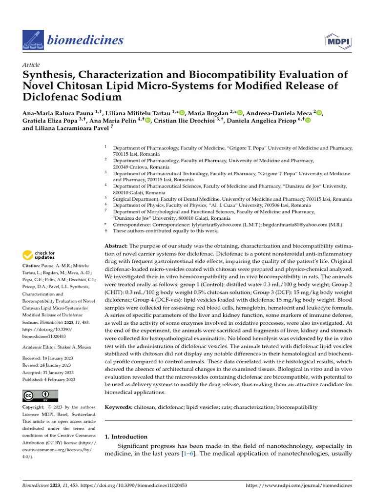 Synthesis, Characterization and Biocompatibility Evaluation of Novel Chitosan Lipid Micro ...