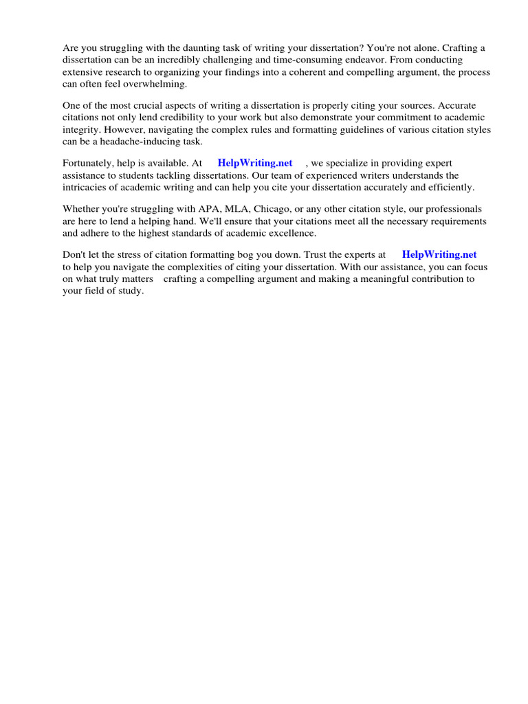 How To Cite A Dissertation | PDF | Thesis | Citation