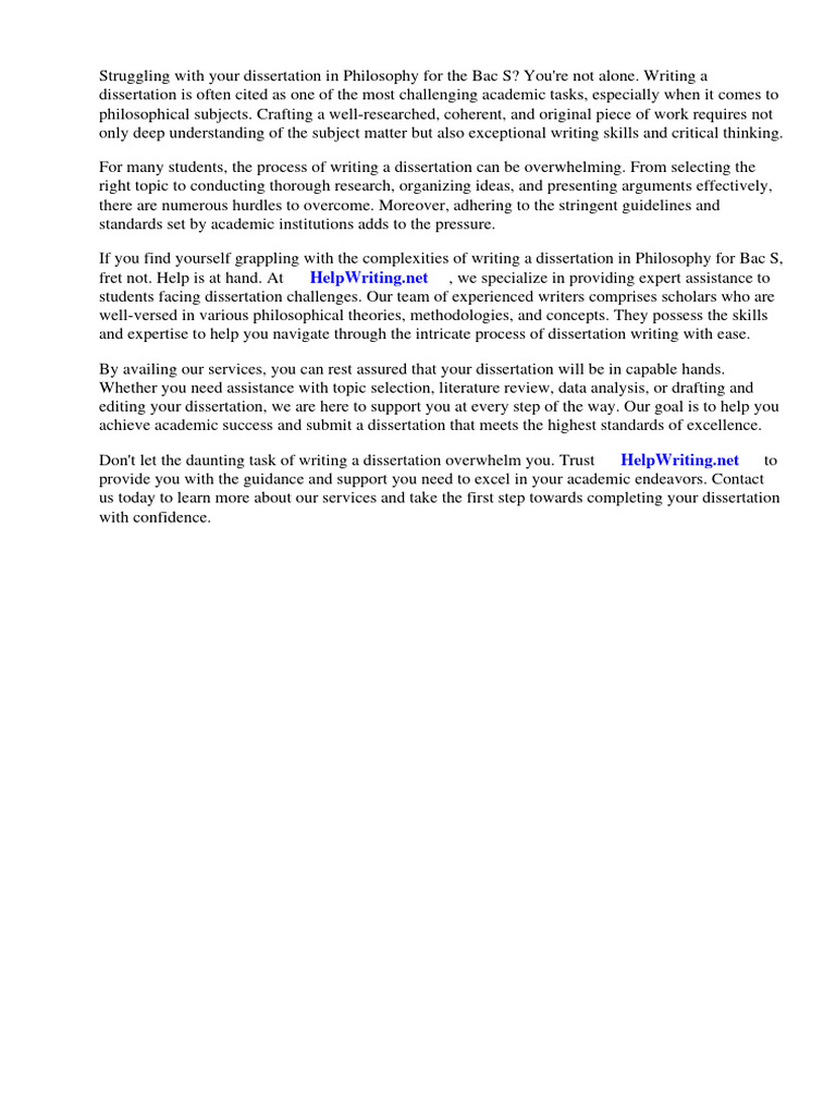 Philosophy Dissertation Help Bac S | PDF | Methodology