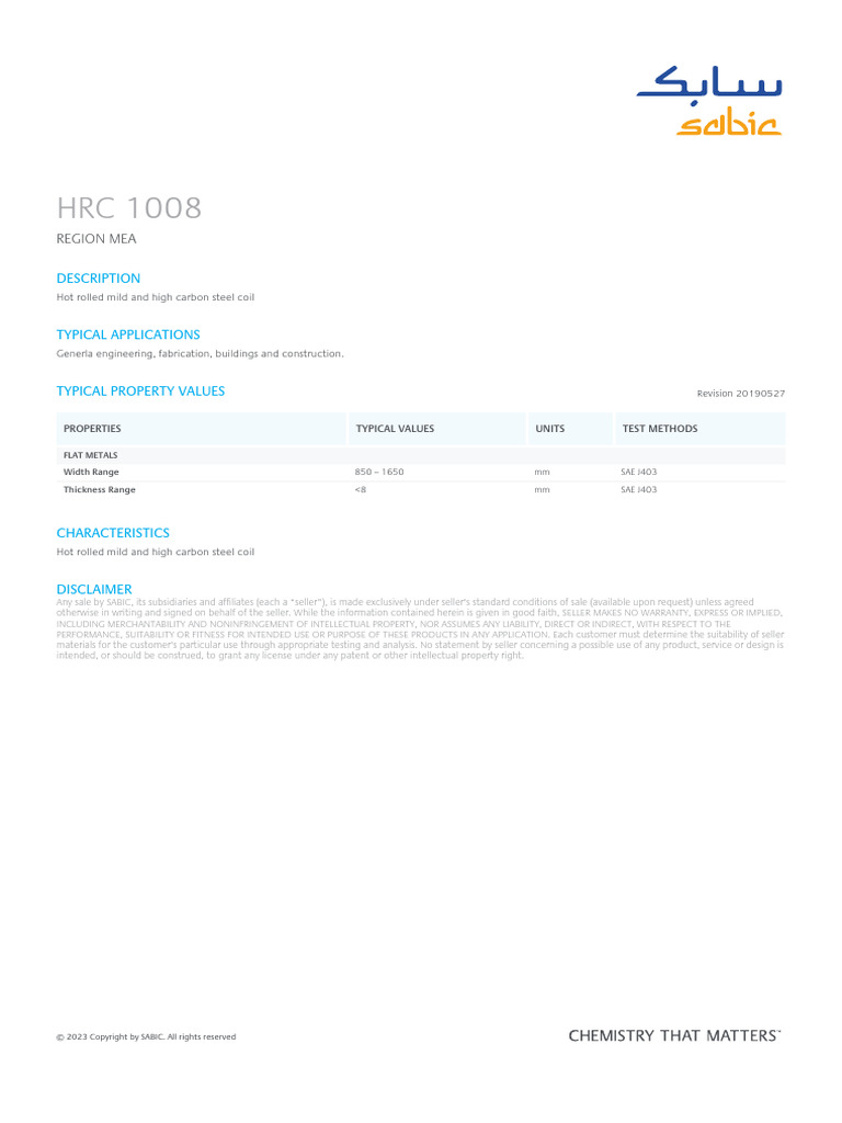 HRC_1008_MEA_Technical_Data_Sheet | PDF