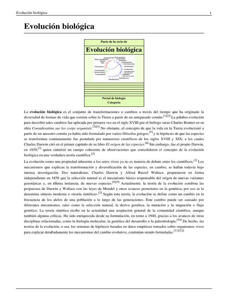 Evolución Biológica | Descargar gratis PDF | Evolución | Gene