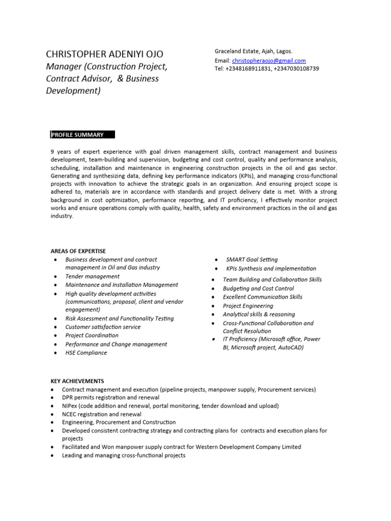 Christopher - MGT Resume | PDF