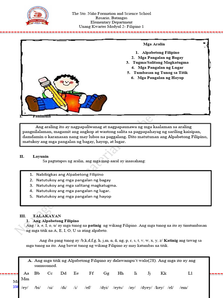 Filipino 1 - Modyul 2 | PDF