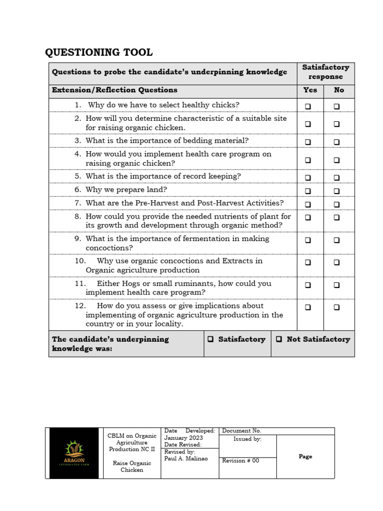 QUESTIONING TOOL | PDF