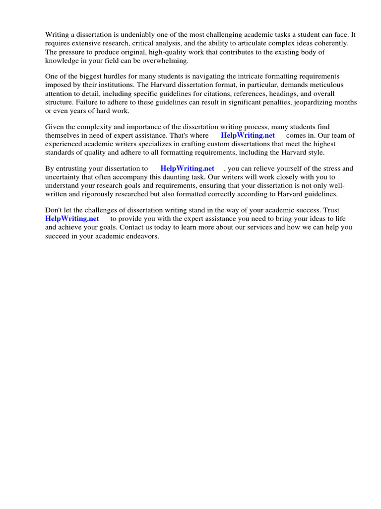 Dissertation Format Harvard | PDF | Thesis | Citation