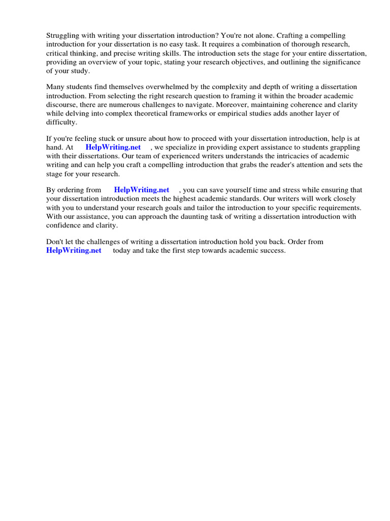 How To Write A Dissertation Introduction | PDF | Thesis | Information