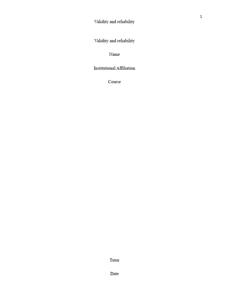 6499e3fbd5519 Explain Approaches To Gathering Reliability and Validity Evidence For Specific ...