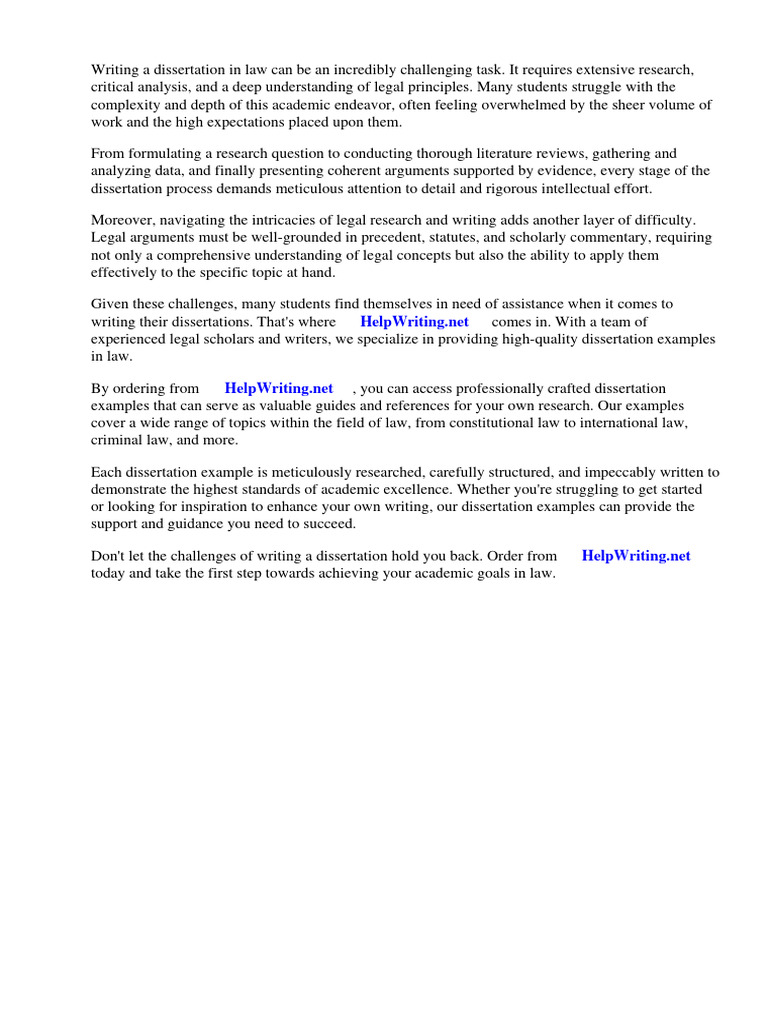 Dissertation Examples Law | PDF | Thesis | Essays