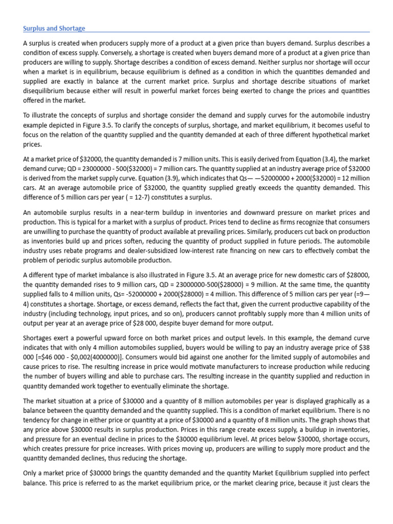 Surplus and Shortage | PDF | Economic Equilibrium | Elasticity (Economics)